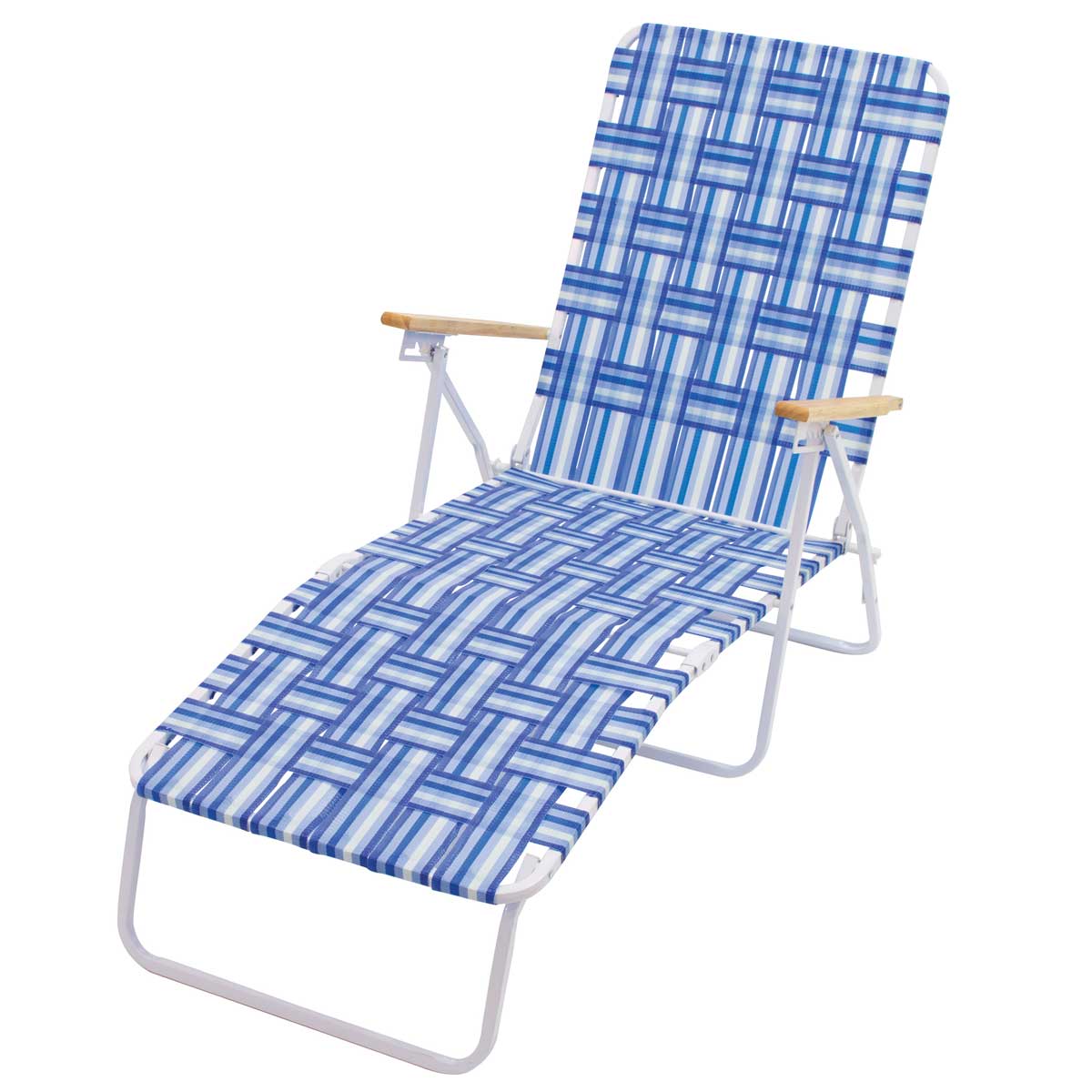 Rio Folding Web Lounge Chair Blue White